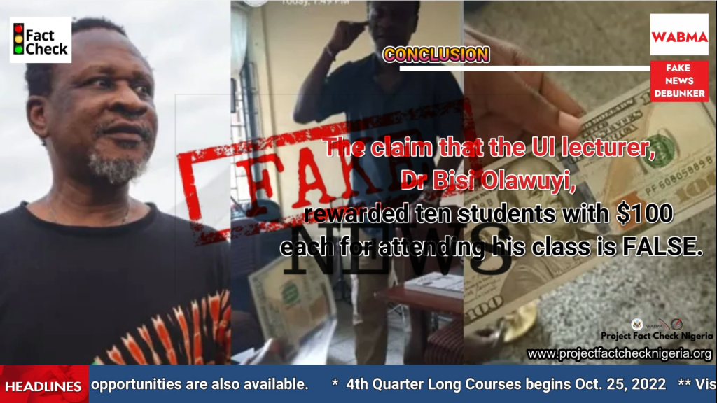 Did the UI lecturer reward ten students with $100 each? - Project ...