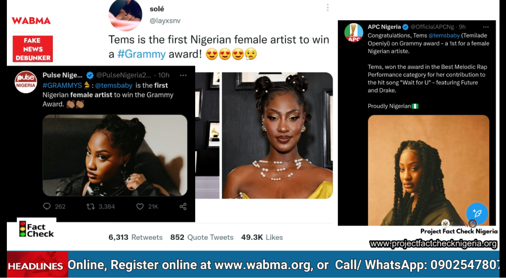 Is Tems the first female Nigerian artiste to win Grammy? - Project ...