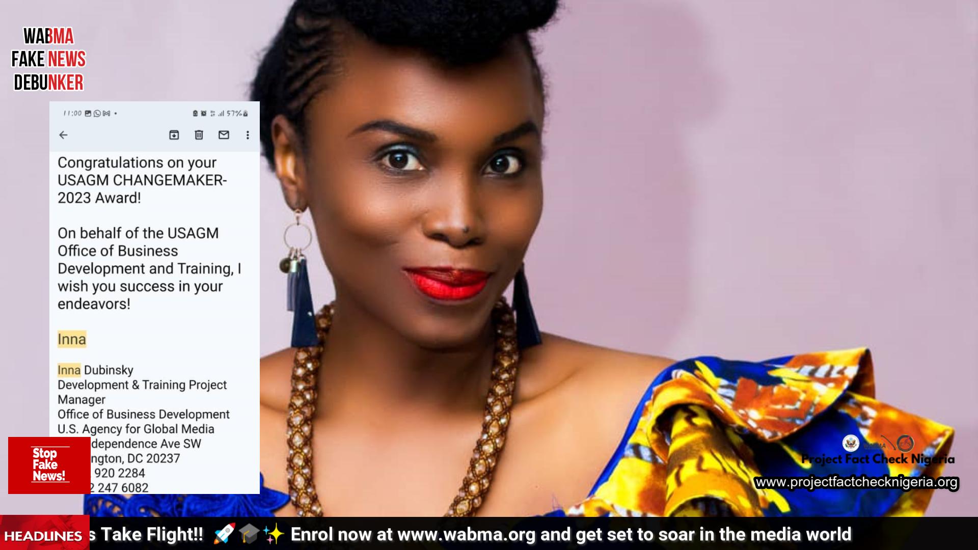 Was Nigerian Journalist, Ejiro Umukoro, honoured with USAGM ChangeMaker Award 2023? - Project ...